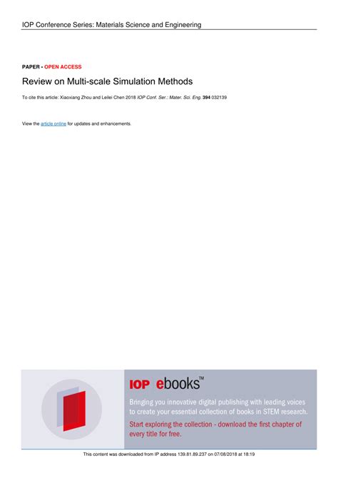 Pdf Review On Multi Scale Simulation Methods