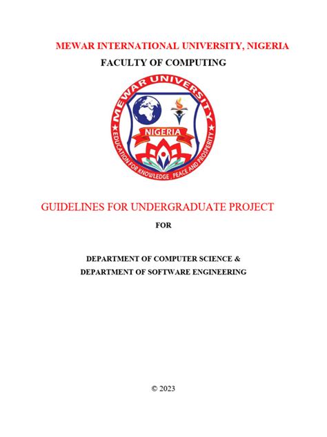 Undergraduate Project Guidline 1 Pdf Computing