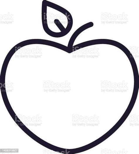 과일 기호입니다 선 스타일의 최소한의 격리 기호 상점 상점 웹 사이트 광고 Ui에 적합합니다 편집 가능한 획 사과의 벡터 고립 된 아이콘 0명에 대한 스톡 벡터 아트 및