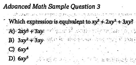 Advanced Math Sample Question 3 Rdigitalsats
