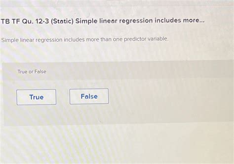 Solved Tb Tf Qu 12 3 Static ﻿simple Linear Regression