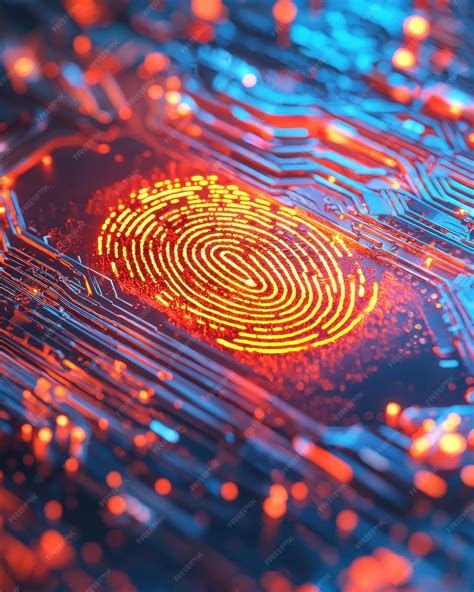 Abstract Representation Of A Fingerprint On A Digital Circuit