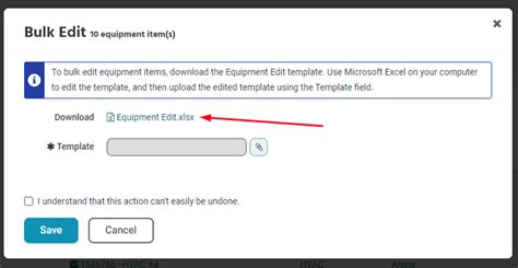 Bulk Update Equipment Items Help Center Facilities Management EXpress