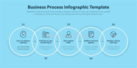 Modern Process Flow Diagram Layout Template Dark Version Stock Vector