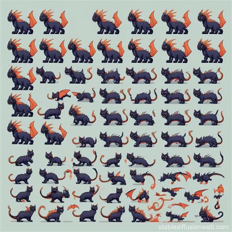 36 Sprites In A 6x6 Grid Prompts Stable Diffusion Online