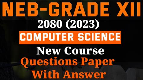 Class 12 Computer Science Model Questions 2080 2023 Solved Youtube