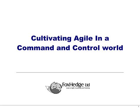 Pdf Cultivating Agile In A Command And Control World · 1 Your Agile