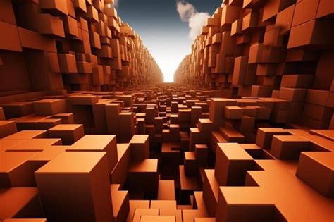 Premium Ai Image 3d Geometric Abstract Cuboid Wallpaper Background