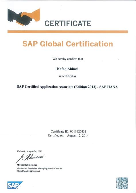 Sap Hana Certificate Pdf