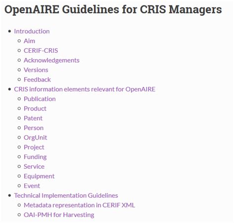 Implementation Of The Openaire Cris Cerif Guidelines In Dspace Cris Openaire Blog