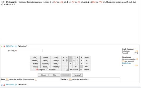 Solved Problem Consider Three Displacement Chegg