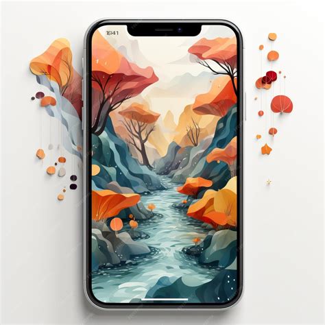 Watercolor Vector Mobile App Design On White Background Premium Ai