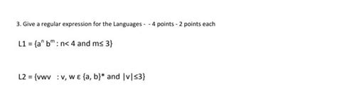 solved 3 give a regular expression for the languages −−4