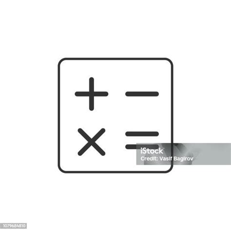 계산기 수학 라인 아이콘입니다 모바일 응용 프로그램 웹 사이트 또는 데스크톱 응용 프로그램에 대 한 간단 하 고 현대 평면 벡터 일러스트 레이 션 경제에 대한 스톡 벡터