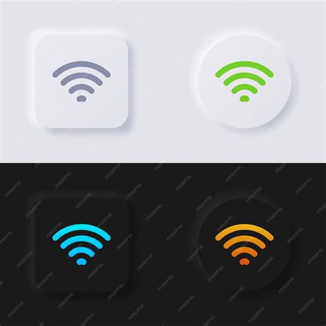 Premium Vector Internet Signal Wave Symbol Icon Set Multicolor Neumorphism Button Soft Ui