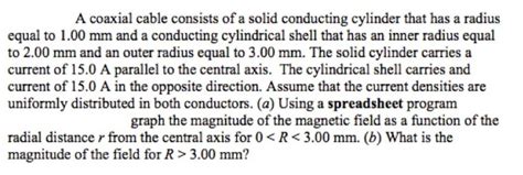 Solved A Coaxial Cable Consists Of A Solid Conducting Chegg