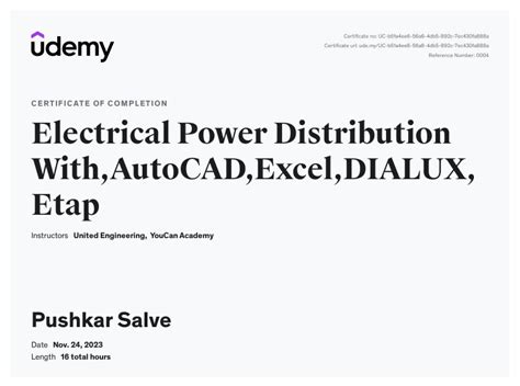 Pushkar Salve On Linkedin I Have Successfully Completed A Course On Electrical Power Distribution