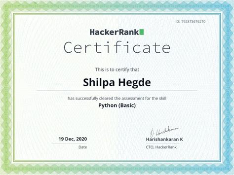 Shilpa Hegde On Linkedin Hackerrank Programming Pythonlearning
