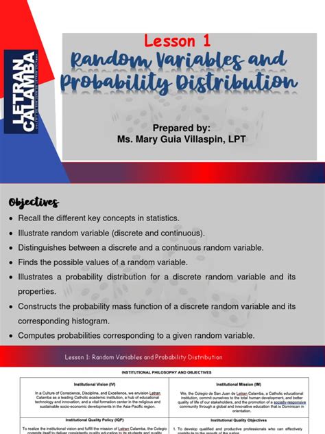 Random Variables And Probability Distribution Pdf
