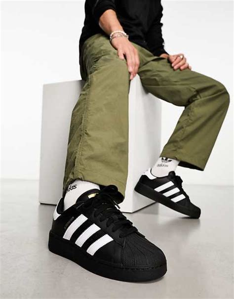 Adidas Originals Superstar Xlg Sneakers In Black And White Asos