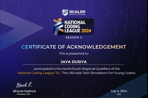 Jaya Dusiya On Linkedin Nationalcodingleague Scalerschooloftechnology Java Coding