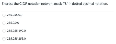 Solved Express The Cidr Notation Network Mask 22 In