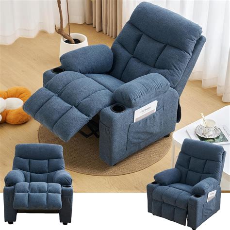 Amazon｜オーエスジェイ Osj 1人用ソファー リクライニングチェア リクライニングソファー 1人掛け 腰痛 疲れない ソファーベッド 一人用 女性に 140° ブルー｜リクライニング