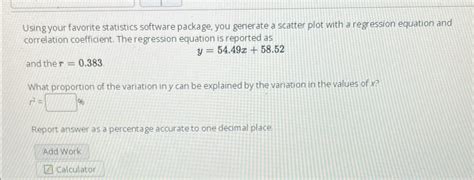 Solved Using Your Favorite Statistics Software Package You