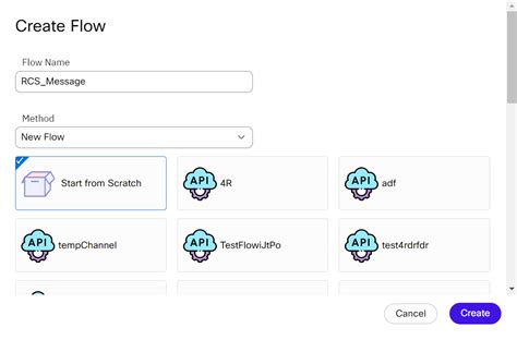 Step 1 Creating An Rcs Flow In Webex Connect