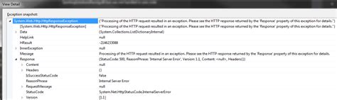 c client doesn t receive custom responseexception from