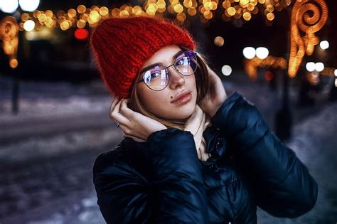 Sergey Sorokin 도시 겨울 안경을 쓴 여성 야외 여성 여성 Hd 데스크탑 벽지 Wallpaperbetter