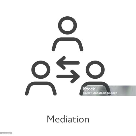 개요 스타일 Ui 아이콘 비즈니스 컬렉션을 위한 소프트 스킬 벡터 검정 선형 그림입니다 중재와 심리학 한 무리의 사람들이 세 번째 브로커 기호와 교환합니다 기업 교육을 위한