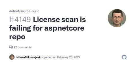 license scan is failing for aspnetcore repo · issue 4149 · dotnet