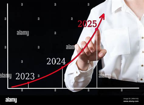 A Businessman Points His Hand On An Arrow Chart With High Growth Rates