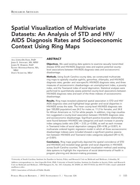 Pdf Spatial Visualization Of Multivariate Datasets An Analysis Of Std And Hiv Aids Diagnosis