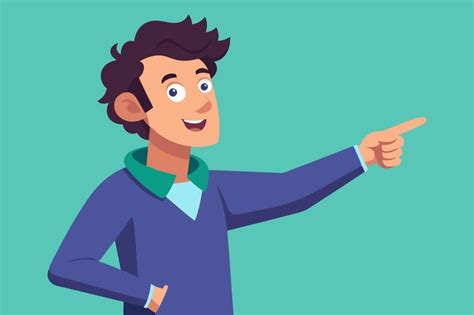 Man Pointing Finger To A Blank Space For Isolated Use Premium Ai