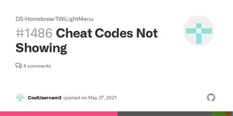 Cheat Codes Not Showing · Issue 1486 · Ds Homebrew Twilightmenu · Github
