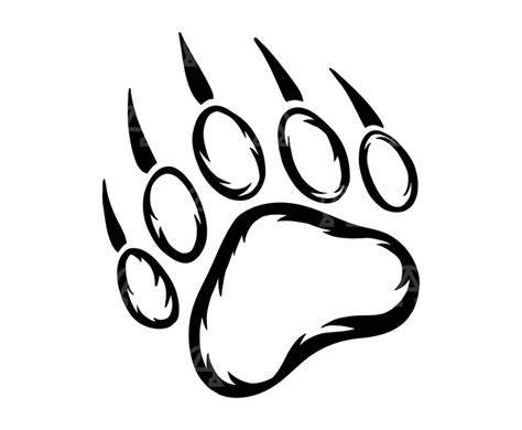 Grizzly Bear Paw Silhouette