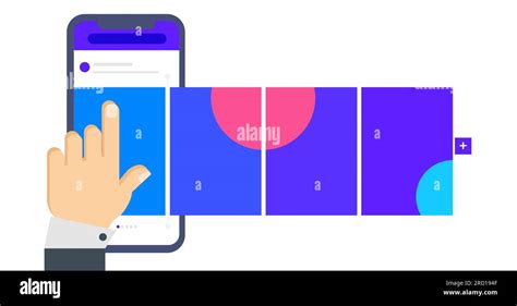 Social Media Design Concept Smartphone With Interface Carousel Post On Social Network Stock