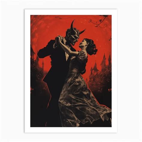 Dancing With The Devil In The Pale Moonlight Surreal Art Art Print