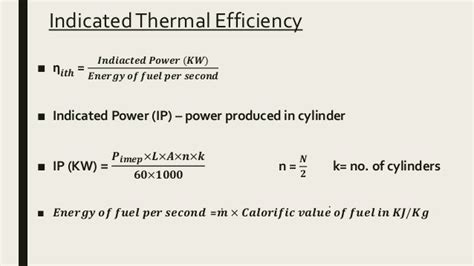 internal combustion engine performance parameters