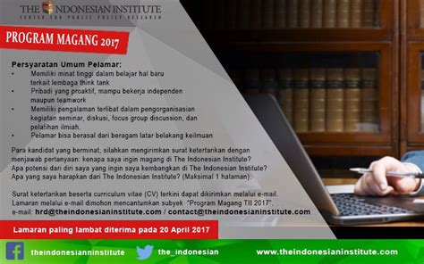 Program Magang 2017 The Indonesian Institute