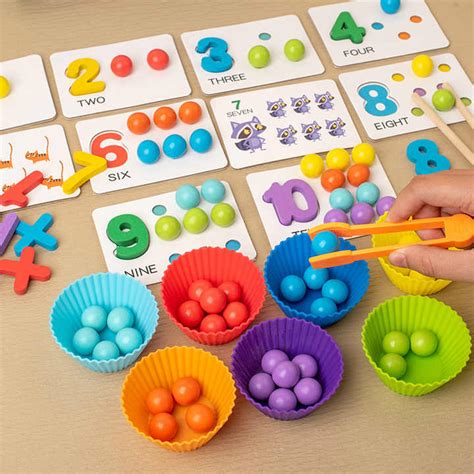 Wooden Numeral Cognitive Arithmetic Puzzle Early Education Toy Clip