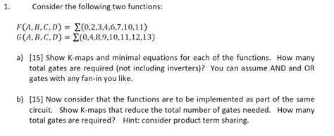 Solved Turning Functions Into Equations Using Kmaps And