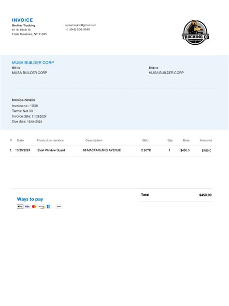 Dumpster Invoice Pdf