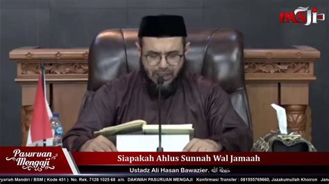 Siapakah Ahlus Sunnah Wal Jamaah | Ustadz Ali Hasan Bawazier - YouTube