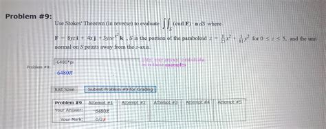 Solved Problem 9 Use Stokes Theorem In Reverse To
