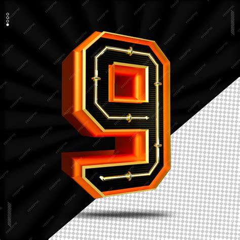 Premium Psd 3d Render Number 9 Font Neon