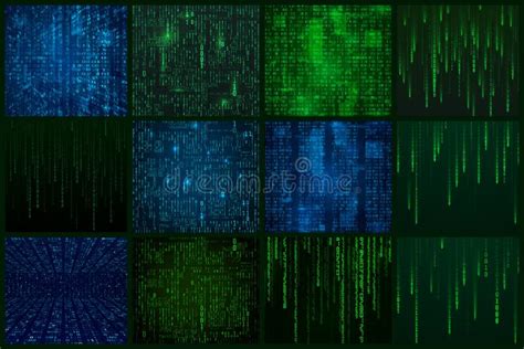Stream Of Binary Code Abstract Digital Binary Matrix Number Technology Futuristic Concept