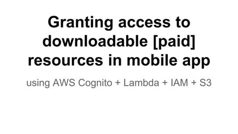 Amazon Cognito Lambda S3 Iam Ppt